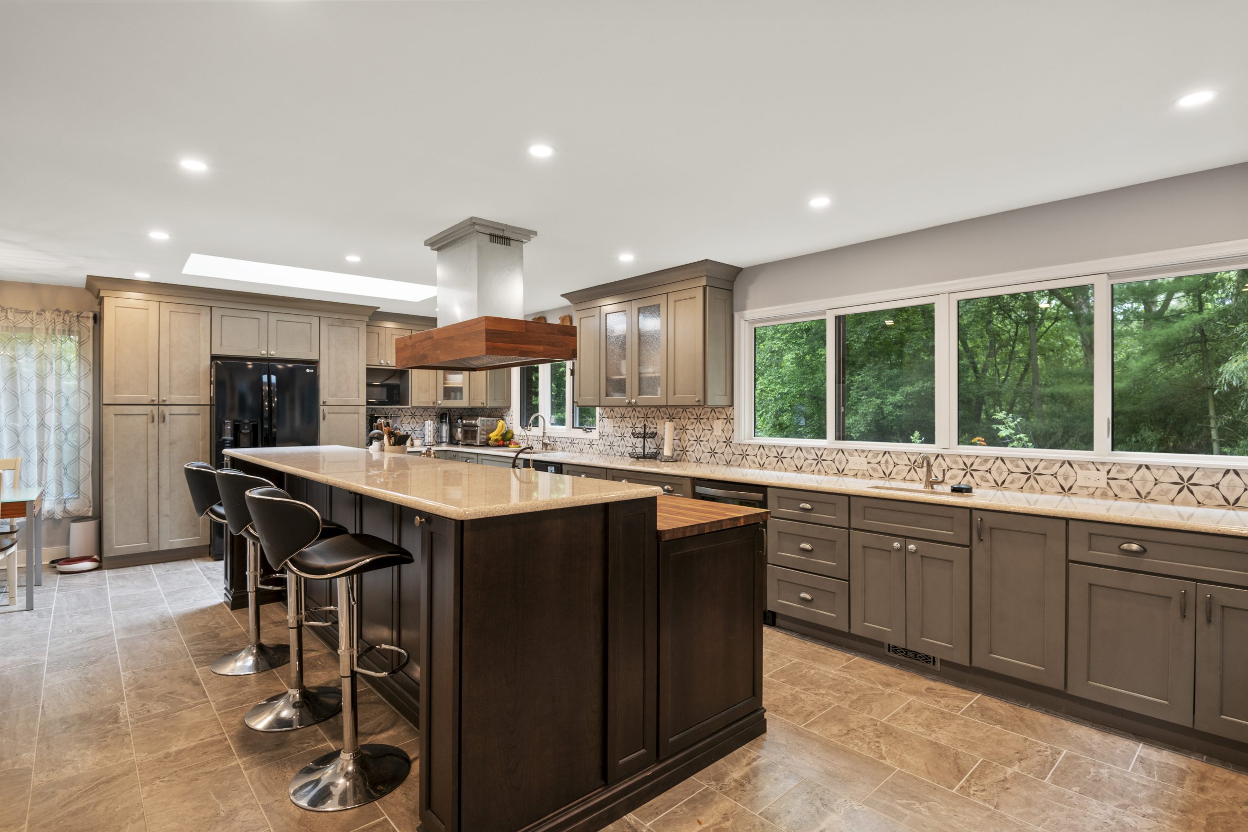 Patterned Backsplash Open Kitchen Remodel | Home Remodeling Contractor ...